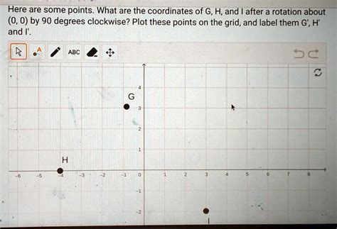 Solved Here Are Some Points What Are The Coordinates Of G H And After A Rotation About 0