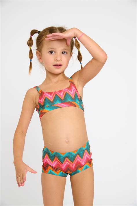 M Bambi Nalika Zig Zag Print Two Piece Swimsuit For Girls Banana Moon®