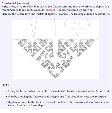 Solved Exercise 62 Cesaro Write A Recursive Function