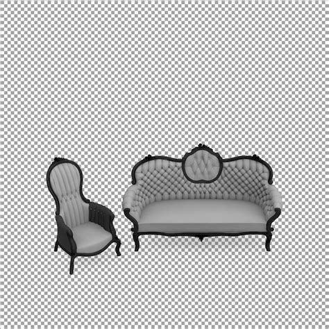 3d 렌더링 절연 소파 프리미엄 Psd 파일