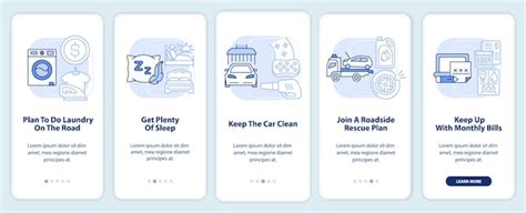 Premium Vector Road Trip Recommendations Light Blue Onboarding Mobile App Screen