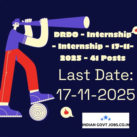 Drdo Internship Internship 17 11 2025 41 Posts Indian Govt Jobs