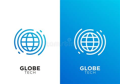 Tech Globe Logo Design Good For Business Global Express Logistics Stock Illustration