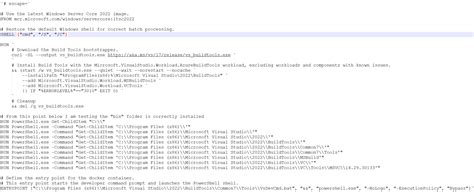 Docker Installing Visual Studio Build Tools On Windows Container Does Not Installs Cl Exe