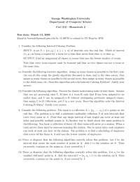 Homework 2 Questions - Design and Analysis of Algorithm | CSCI 212 - Docsity