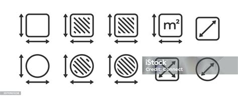 Ikon Meter Persegi Tanda Area Dimensi Persegi Ruang Ukuran Lingkaran