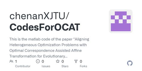 GitHub ChenanXJTU CodesForOCAT This Is The Matlab Code Of The Paper Aligning Heterogeneous
