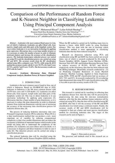 Pdf Comparison Of The Performance Of Random Forest And K Nearest Neighbor In Classifying