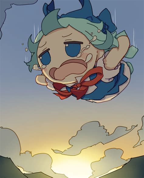 Kame Kamepan44231 Cirno Touhou Absurdres Highres 1girl Blue Bow Blue Dress Blue Eyes