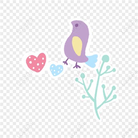 보라색 새 일러스트 아이 스티커 작은 가지 아름다운 상표 Png 일러스트 무료 다운로드 Lovepik