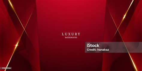 추상적 인 배경 디자인 현대 빨간색과 금색 기하학적 요소 벡터 일러스트 레이 션 0명에 대한 스톡 벡터 아트 및 기타 이미지 0명 3차원 형태 그라데이션 Istock