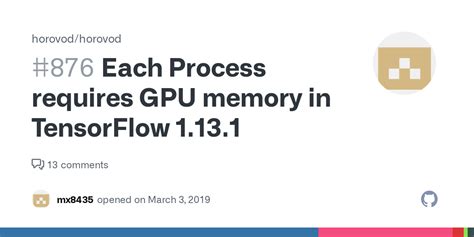 Each Process Requires Gpu Memory In Tensorflow 1131 · Issue 876