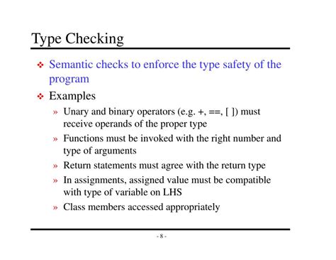 Ppt Semantic Analysis Ii Type Checking Powerpoint Presentation Free Download Id5099887