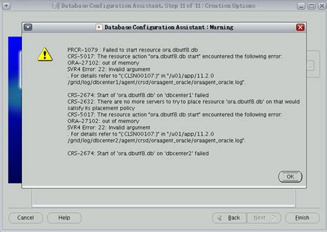 在t5 4中安装11204 Rac，dbca创建数据库时遇到ora 27102 Out Of Memory错误。 — Oracle Mosc