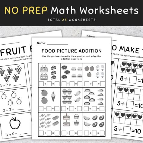Pre K Math Centers No Prep Math Addition Worksheets Fun Math Activities Made By Teachers