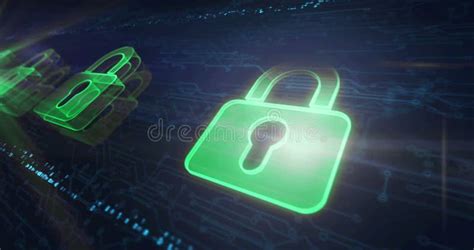 Cyber Security And Digital Computer Protection Symbol Cyber Loop Concept Stock Footage Video