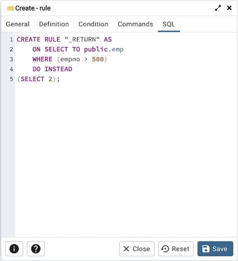 Rule Dialog PgAdmin Documentation Rule Dialog PgAdmin Documentation