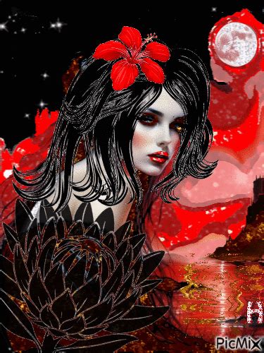 Красная Луна Бесплатный анимированный гифка Picmix