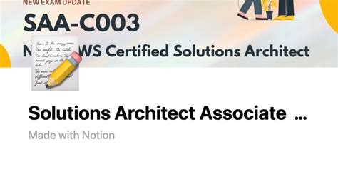 Solutions Architect Associate Saa C03 Exam Guide Notion