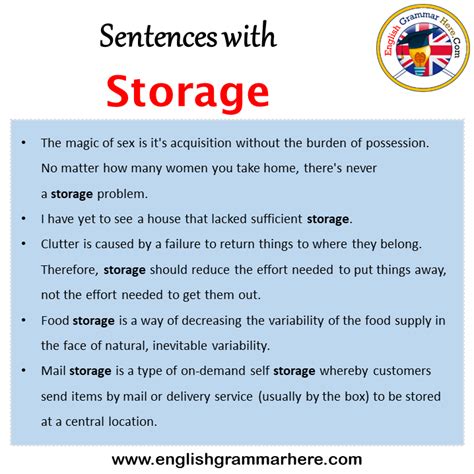 Sentences With Storage Storage In A Sentence In English Sentences For Storage English
