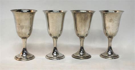 4 Alvin Sterling Silver Goblets