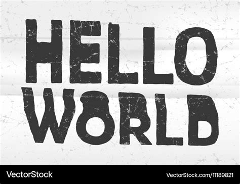 Hello World Glitch Art Typographic Poster Glitchy Vector Image