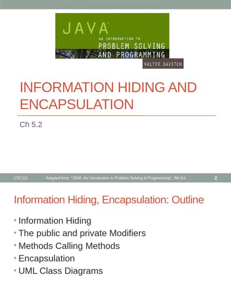Information Hiding And Encapsulation In Java Pdf Method Computer