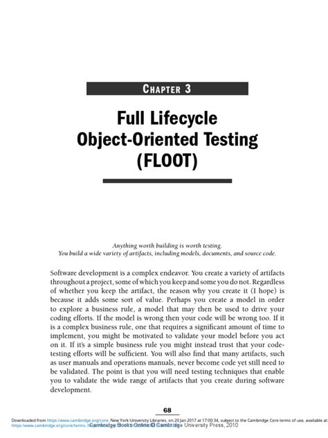 Chapter 3 Full Lifecycle Objectoriented Testing Floot Pdf