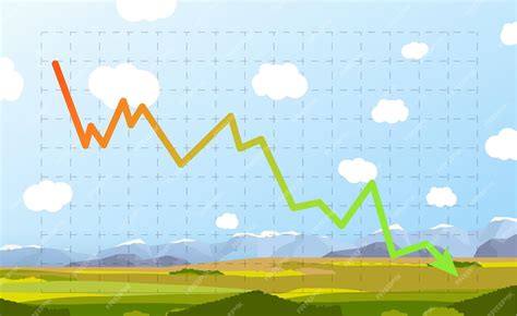 Premium Vector Green And Red Decrease Stocks Graph On Sunny Nature