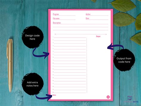 Programming Template Algorithm Note Pages For Coding And Computer