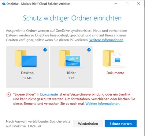 OneDrive Known Folder Move Symlink Fehler Markus Ihloff Cloud Solutions