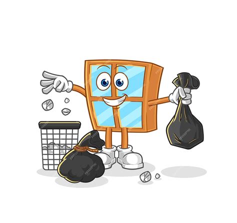 Premium Vector Window Throw Garbage Mascot Cartoon Vector