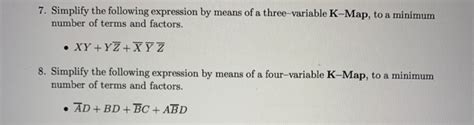 solved 7 simplify the following expression by means of a