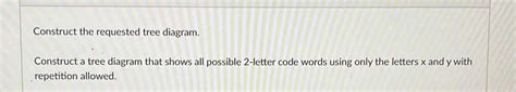 Solved Construct The Requested Tree Diagram Construct A Tree Diagram