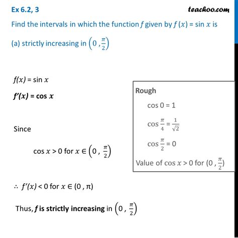 Ex Find The Intervals In Which F X Sin X Is Strictly Incre