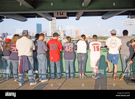 Boston Red Sox Baseball Crowd Watches Game At Historic Fenway Park