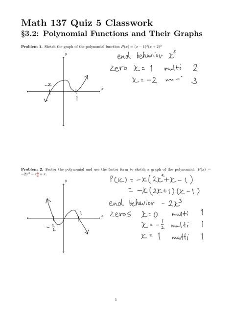 137 Quiz 5 Classwork Pdf Polynomial Asymptote