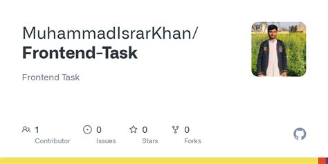 GitHub MuhammadIsrarKhan Frontend Task Frontend Task