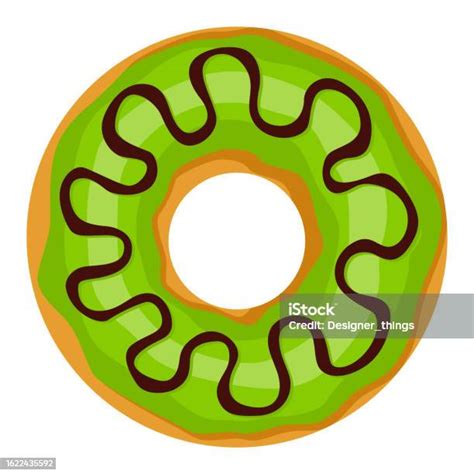 도넛 메뉴 디자인 카페 장식 또는 배달 상자를 위해 유약에 달콤한 디저트를 탑뷰로 만듭니다 뿌리가있는 사탕 음식 전통적인 아침