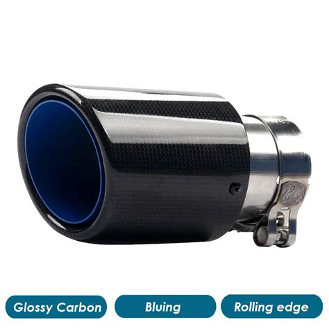 Sopedar 광택 탄소 롤링 에지 후면 테일 파이프 범용 자동차 스테인레스 스틸 스타일링 배기 머플러 팁 파이프 자동차 부품머플러 Aliexpress