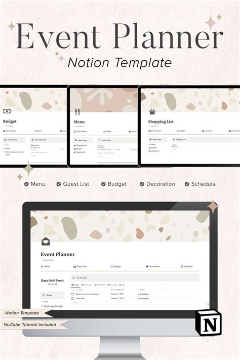 Notion Event Planner Template Digital Planner Party Planner Wedding Planning Notion Template For