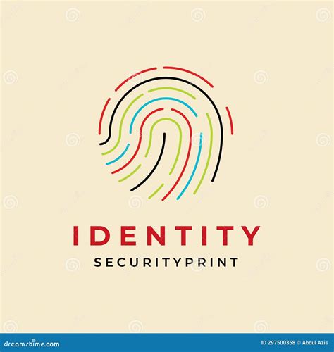 Fingerprint With Lock Line Icon Finger Scan Locked Vector Illustration