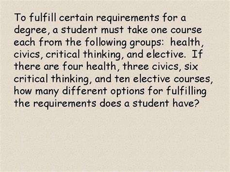 Introduction To Combinatorics Objectives Use The Fundamental Counting