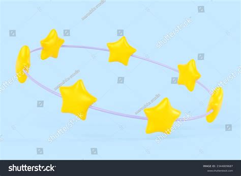 Cartoon Dizzy Stars 3d Render Icon Stock Illustration 2344809687