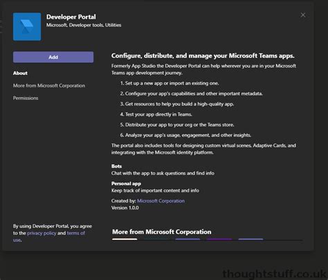 Microsoft Teams App Studio Will Be Depreciated Time To Use Developer Portal The Thoughtstuff Blog