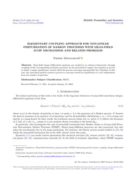 Pdf Elementary Coupling Approach For Non Linear Perturbation Of