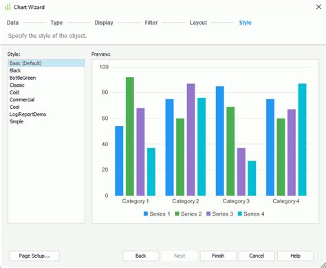 Chart Wizard Dialog Box Logi Analytics