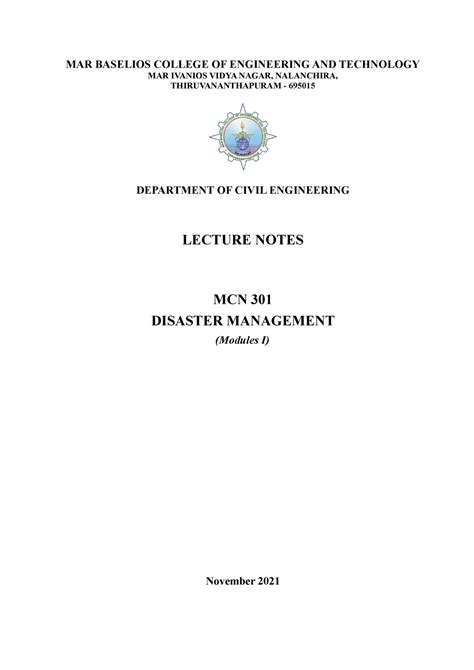 Dm Lecture Notes Module 1 Mar Baselios College Of Engineering And Technology Mar Ivanios Vidya