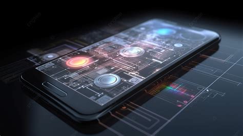 Conceptualization Of Mobile App Development And Software Development In 3d Rendering Background