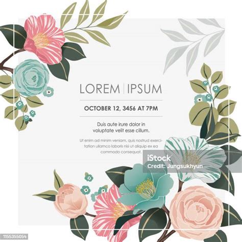 결혼식 기념일 생일 및 파티를 위한 봄에 아름 다운 꽃 프레임의 벡터 일러스트 레이 션 배너 포스터 카드 초대장 및 스크랩북에